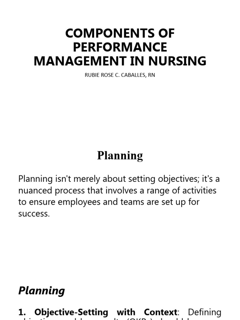 Components of Performance Management in Nursing | PDF | Performance ...
