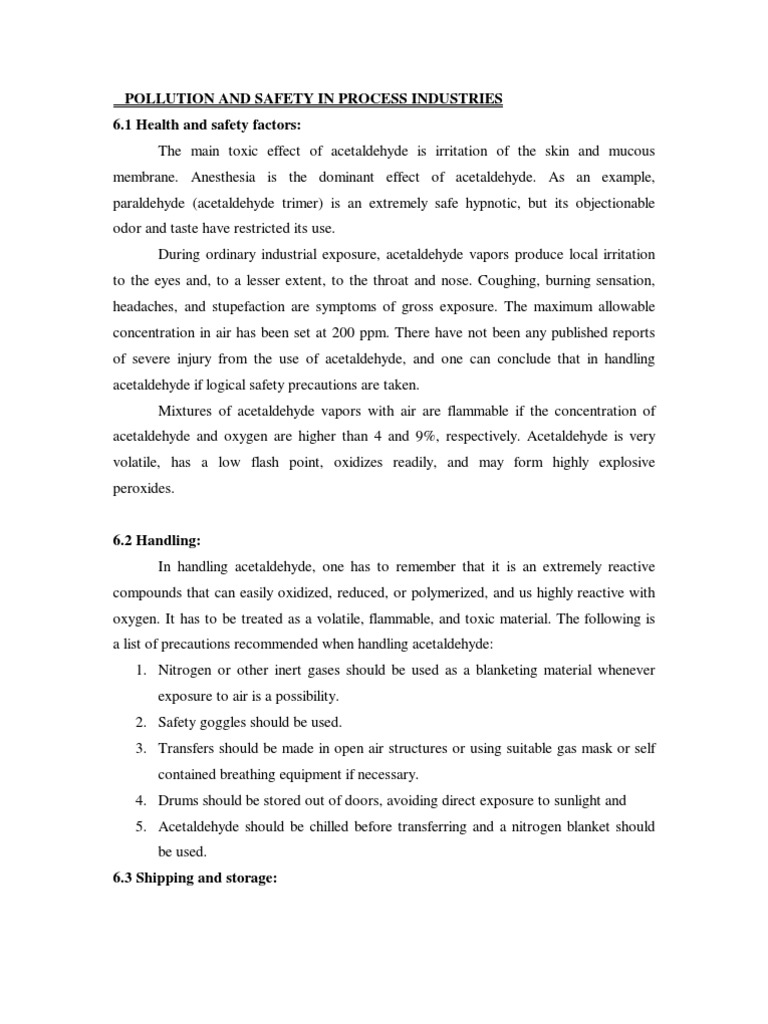 Acetaldehyde Pollution 2520control&safety | PDF | Atmosphere Of Earth ...