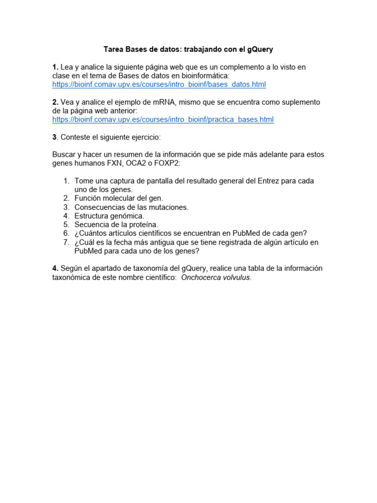 Tarea Bases de Datos - Trabajando Con El Gquery | PDF