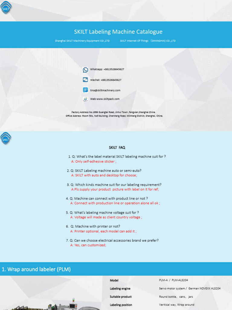 SKILT Labeling Machine Catalogue | Download Free PDF | Manufactured Goods