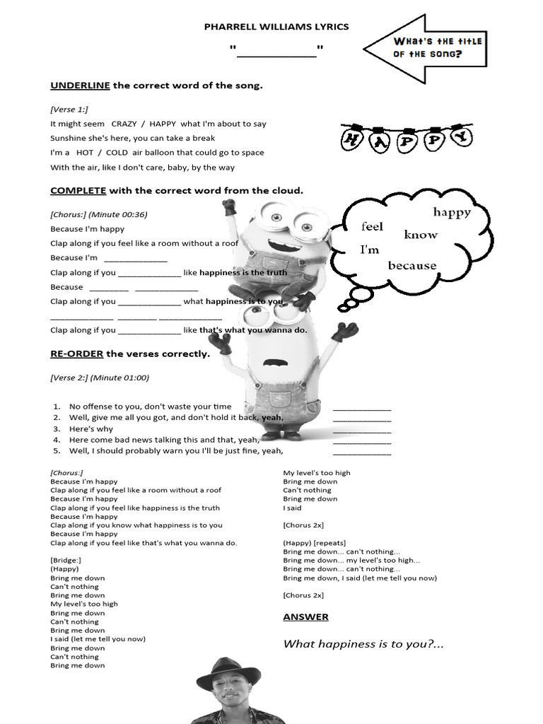 Happy Pharell Williams | PDF | Pop Songs | Singles