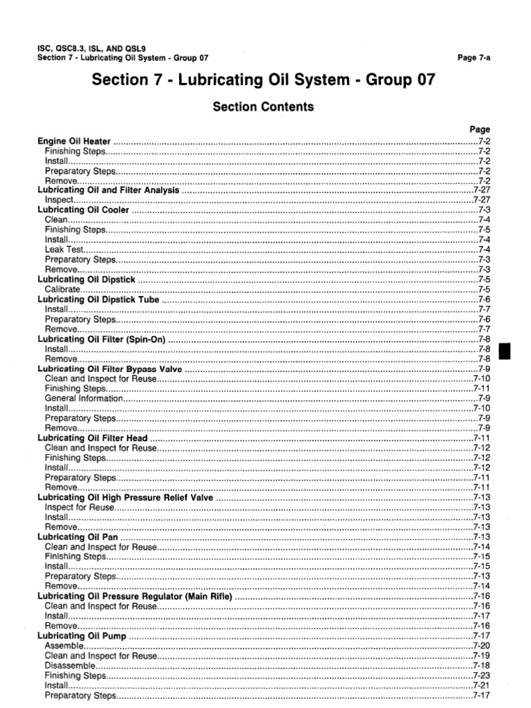 QSL 9 Lubrication System | PDF