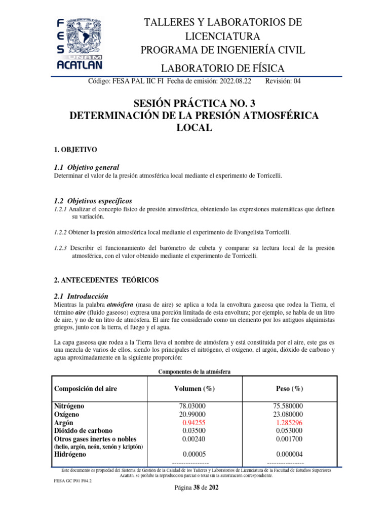Práctica 3 | PDF | Pascal (Unidad) | Atmósfera