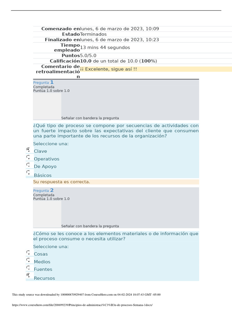Principios de Administraci N de Procesos Semana 1 | PDF
