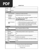 Semi Detailed Lesson Plan in Cookery 10 | PDF | Stock (Food) | Foods