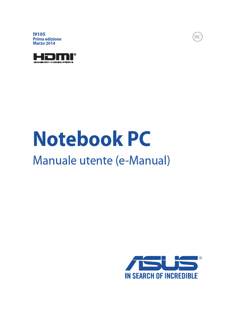Notebook PC: Manuale Utente (E-Manual) | PDF