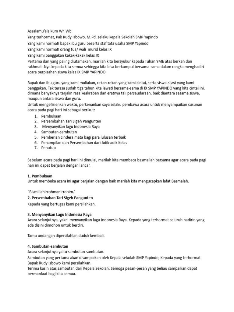 Draft MC (Final) | PDF | Seni & Disiplin Bahasa | Seni