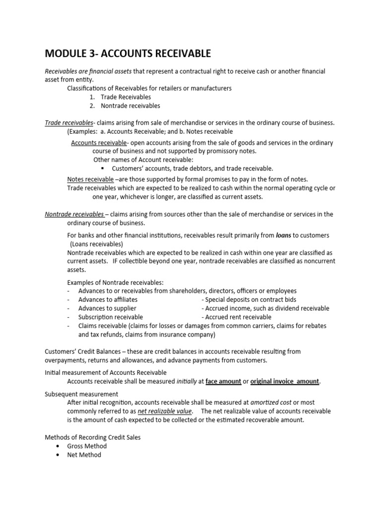 Accounts Receivable Basics | PDF | Bad Debt | Financial Services