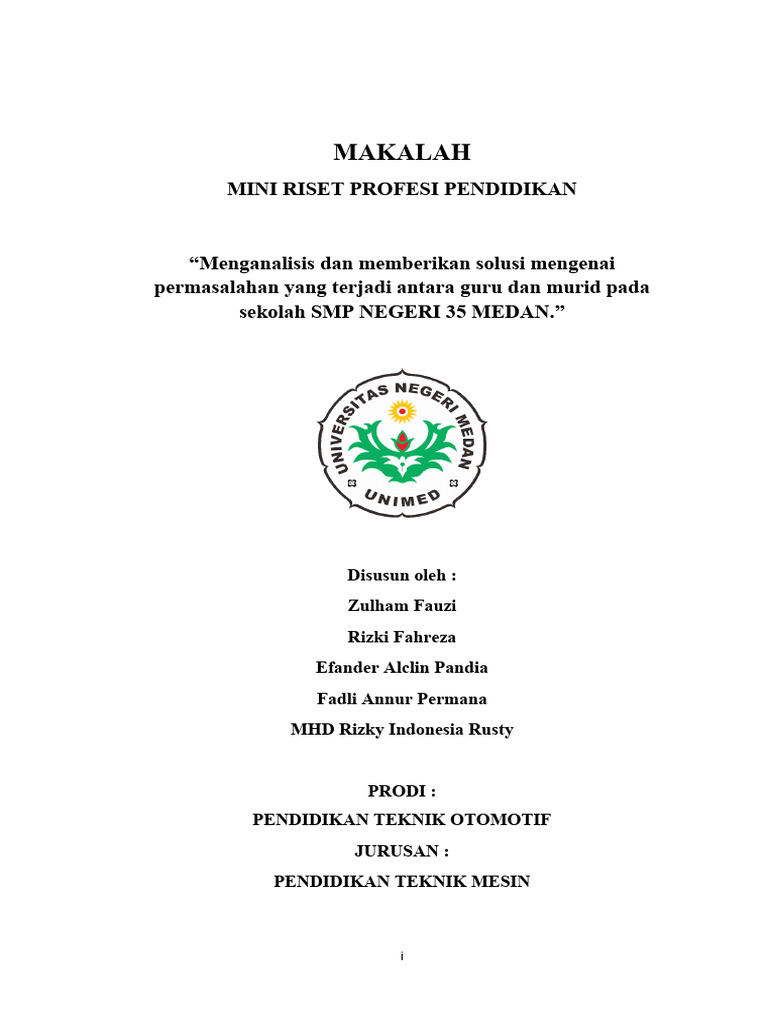 Mini Riset Profesi Pendidikan - Kelompok 1 | PDF