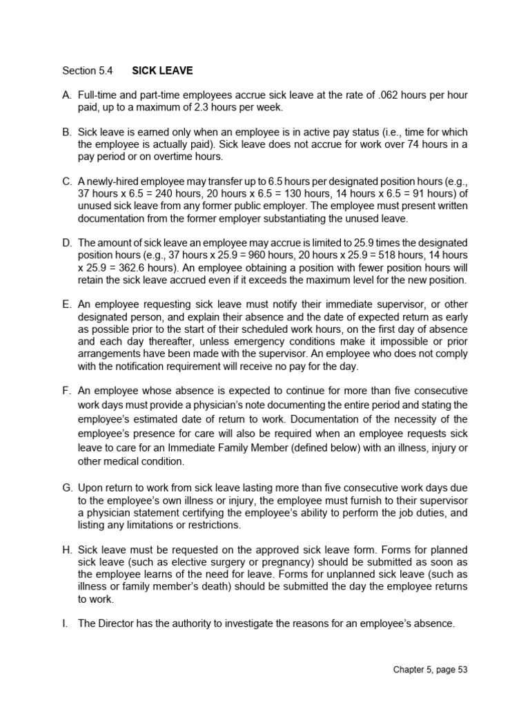 2024 MARCH 1 PersonnelPolicyManual APPROVED BY BOARD Sick Leave | PDF ...
