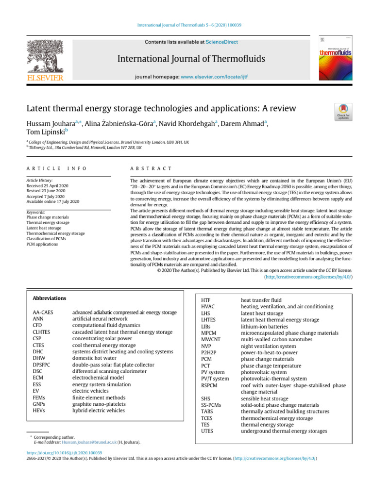 2 - Latent Thermal Energy Storage Technologies and Applications A ...