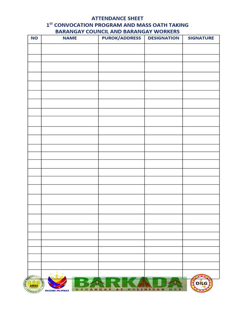Attendance Sheet | PDF | Business | Art