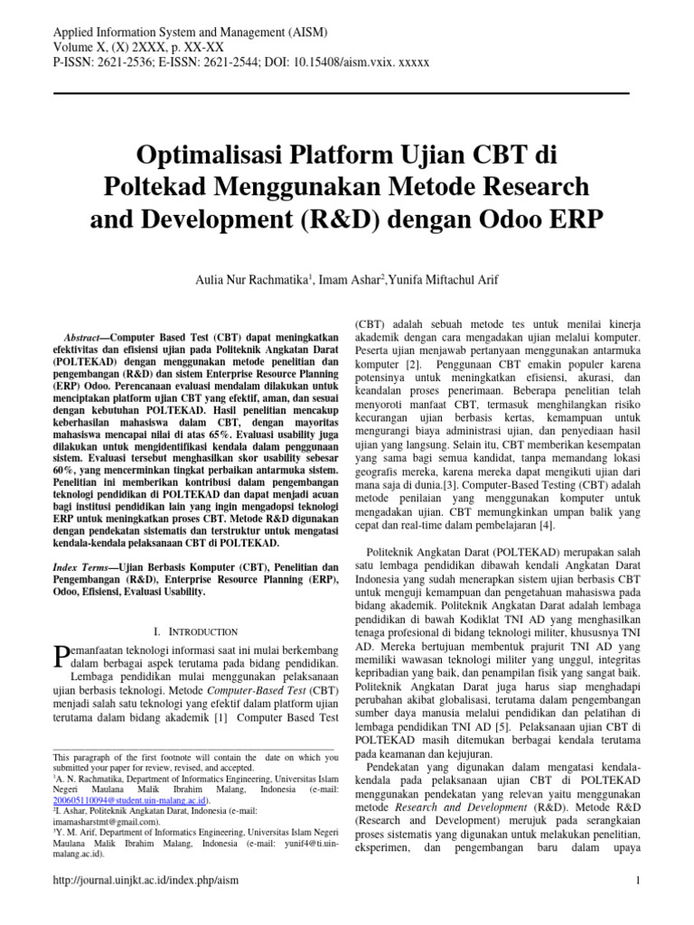 Optimalisasi Platform Ujian CBT Di Poltekad Menggunakan Metode Research ... Optimalisasi Platform Ujian CBT Di Poltekad Menggunakan Metode Research ...