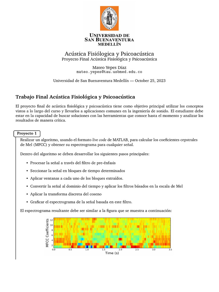Proyectos de Acústica Fisiológica y Psicoacústica | PDF | Frecuencia | Estadísticas