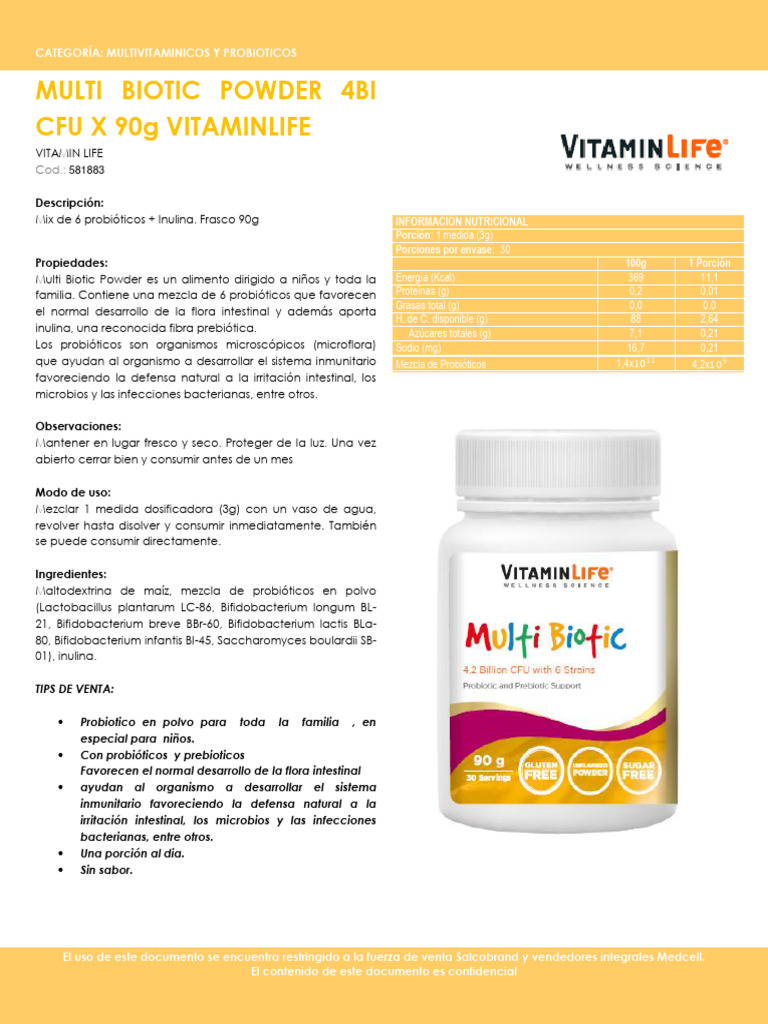 FT Multi Biotic Powder | PDF | Ciencia y matemáticas | Tecnología