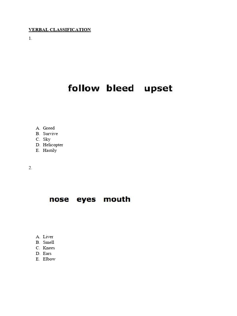 Verbal Classification | PDF
