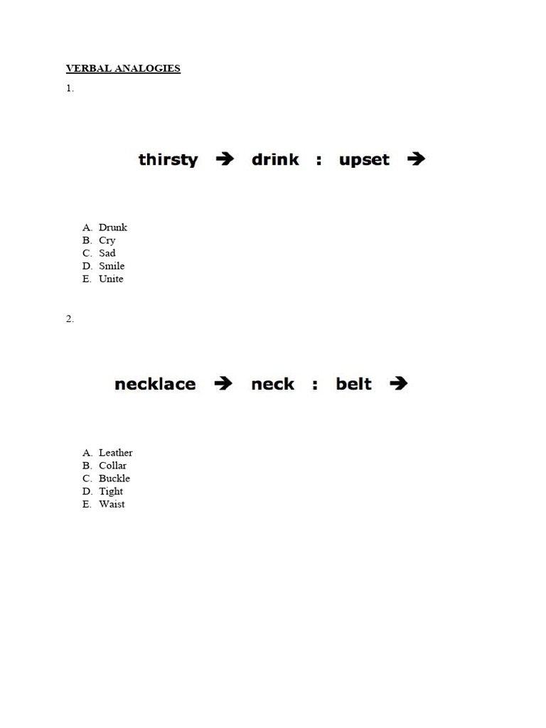 Verbal Analogies (Done) | PDF | Language Arts & Discipline | Young Adult