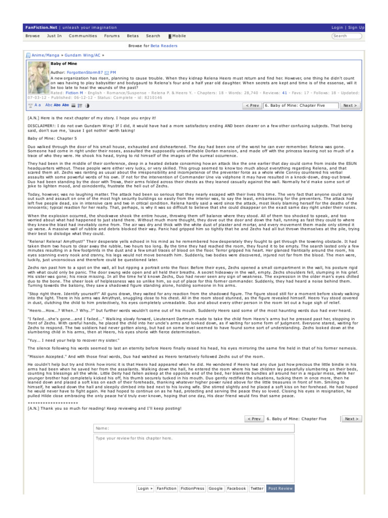 Baby of Mine Baby of Mine - Chapter Five, A Gundam Wing-Ac Fanfic - FanFiction | PDF