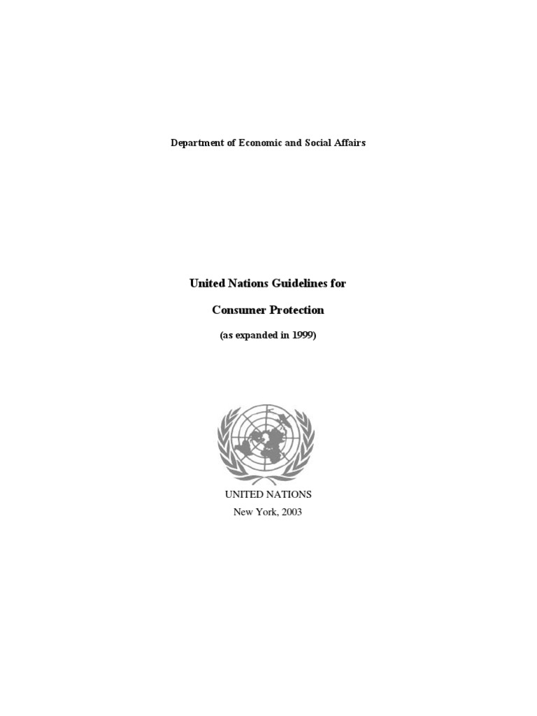 United Nations Guidelines For Consumer Protection: Department of ...
