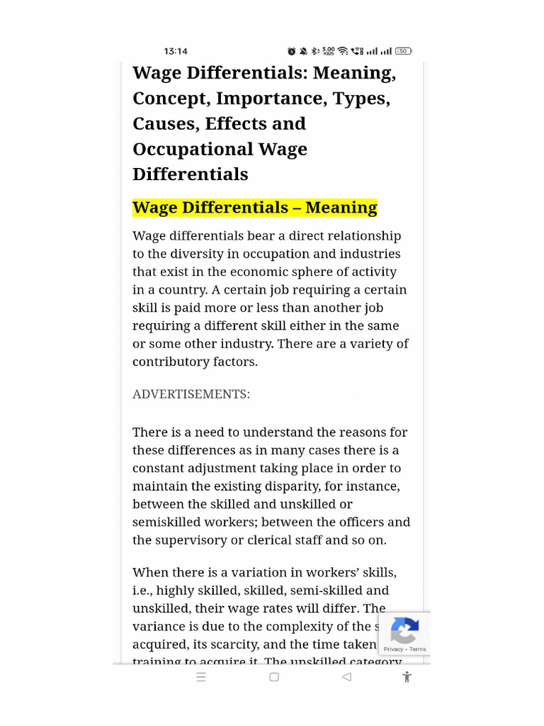 Wage Differentials Meaning, Concept, Importance, Types, Causes, Effects ...
