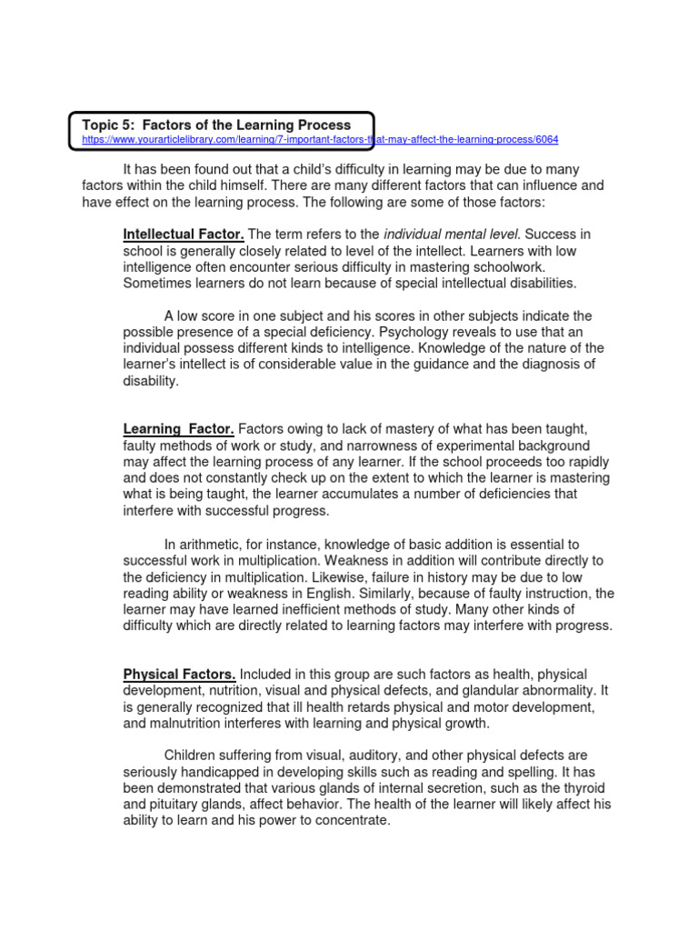 Learning Influences for Educators | PDF | Learning | Attitude (Psychology)