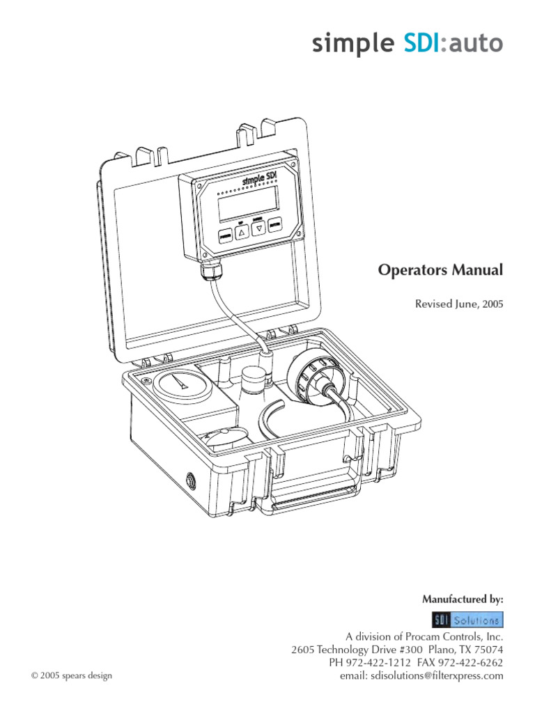 Simple SDI:auto Operators Manual | PDF | Battery Charger | Pipe (Fluid Conveyance)