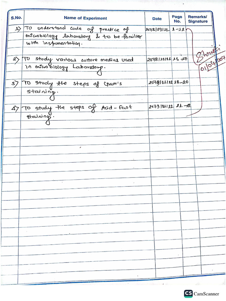 1st Year Microbiology Practical | PDF