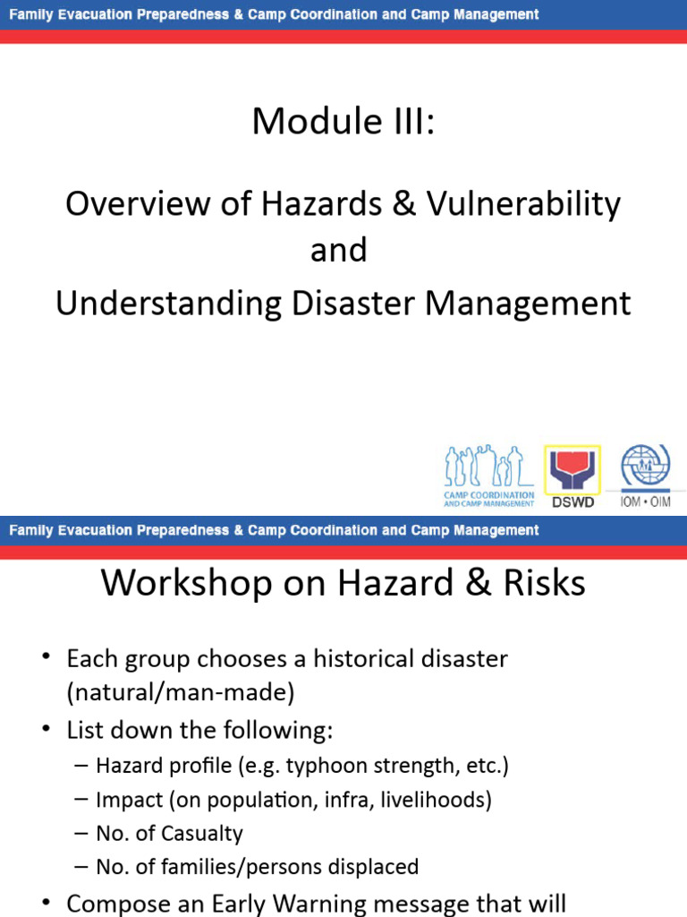MODULE II Overview of Hazards & Vulnerability and Understanding ...