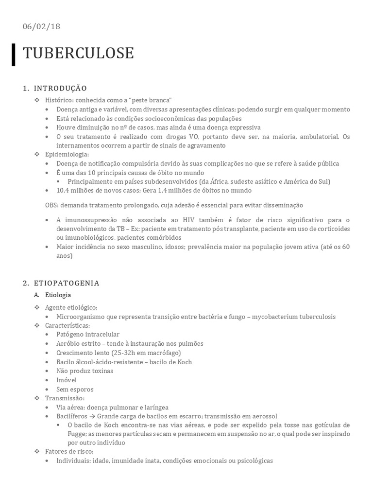 Tuberculose 2 | Download grátis PDF | Mycobacterium tuberculosis ...