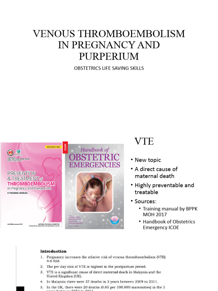 Olss HSB Venous Thromboembolism in Pregnancy and Purperium | PDF | Self-Improvement | Wellness