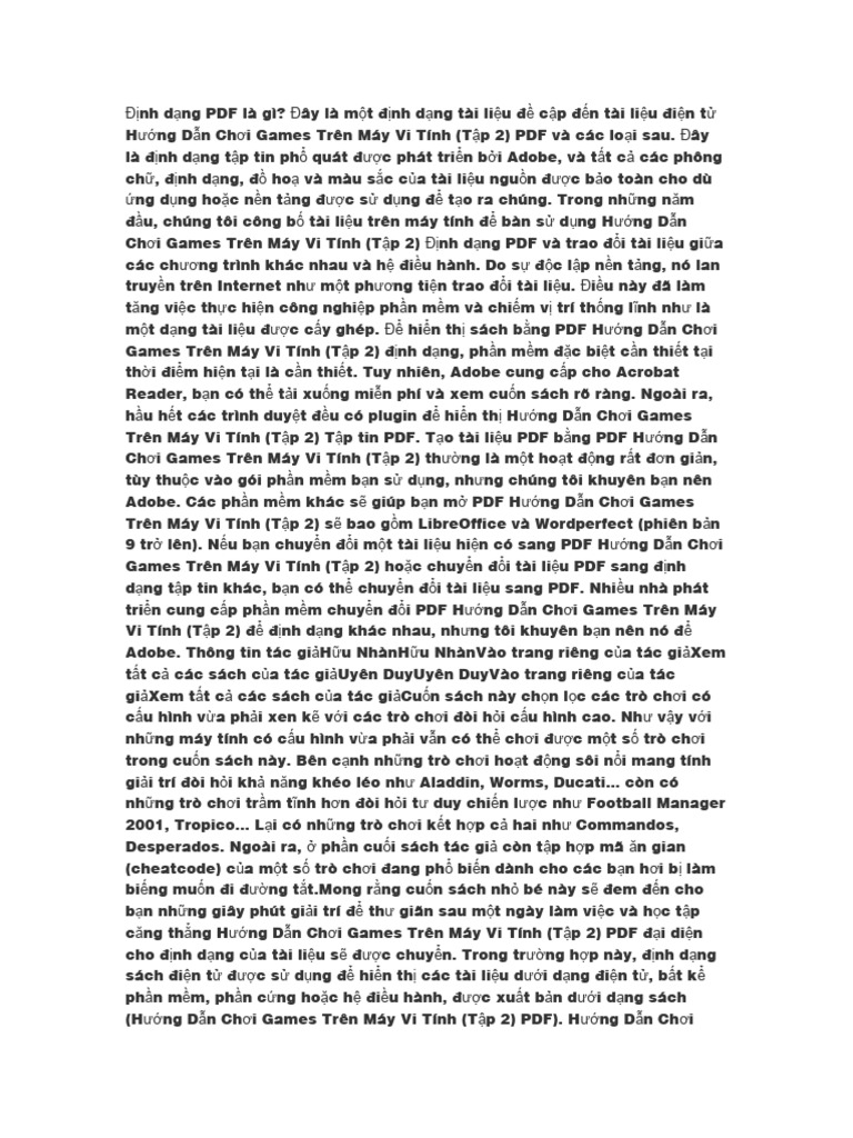 Huong Dan Choi Game | PDF