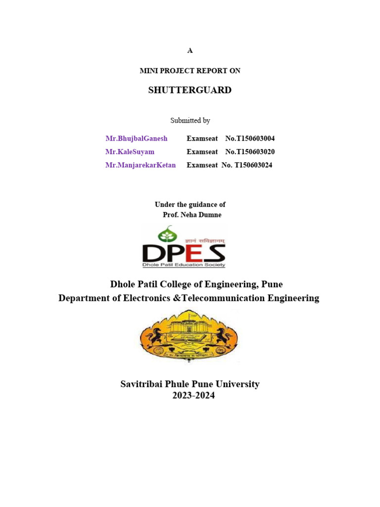 Mini Project Report Sample Copy (1) (1) | PDF | Electronic Circuits ... Mini Project Report Sample Copy (1) (1) | PDF | Electronic Circuits ...