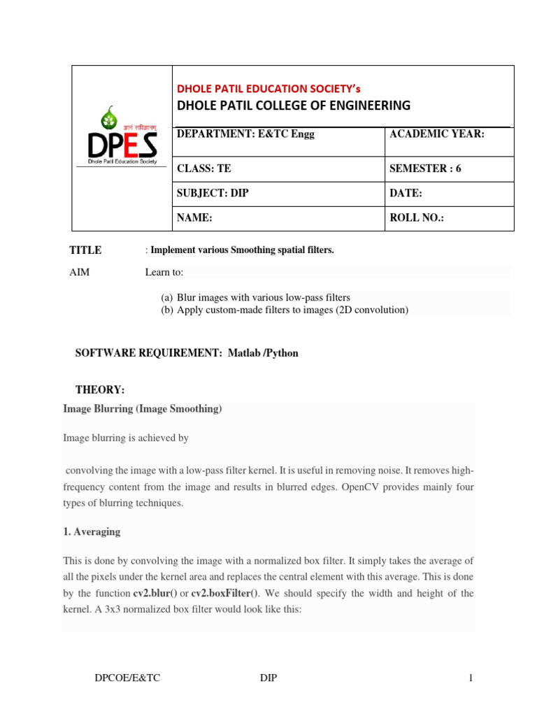 4Experiment_Writeup_DPCOE | PDF | Imaging | Image Processing