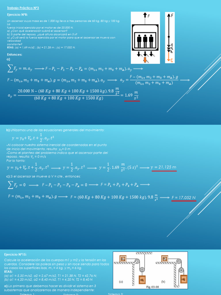 TP3-EJERCICIOS 8 y 15 | PDF | Mecánica | Tiempo espacial