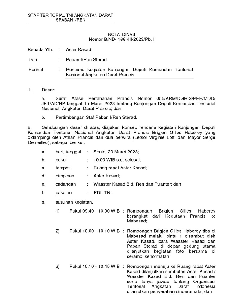 Contoh NOTA DINAS | PDF