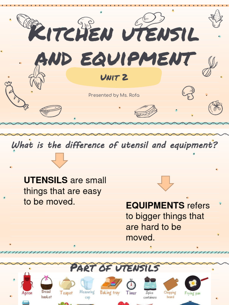 Kitchen Utensils vs. Equipment Explained | PDF | Kitchen Utensil | Spoon