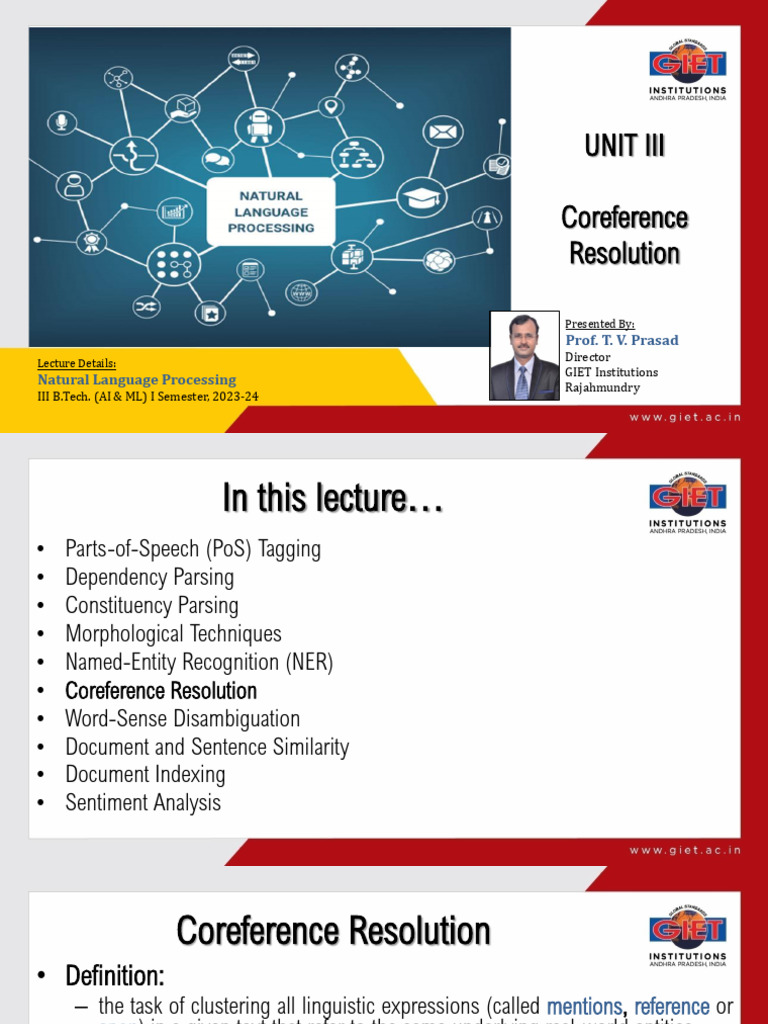 U3 L19 Coreference Resolution | PDF | Pronoun | Grammar