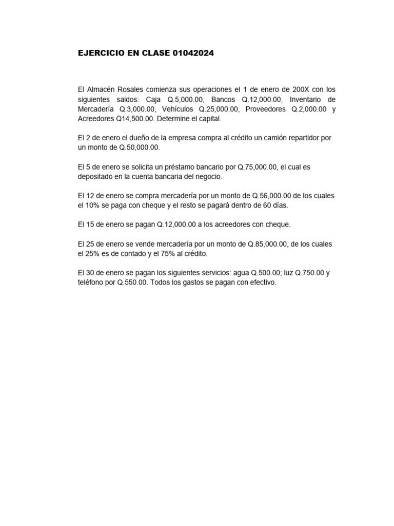 Ejercicio en Clase 01042024 | PDF