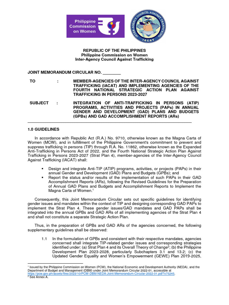 PCW-IACAT JMC On GAD - FINAL | Download Free PDF | Human Trafficking ...