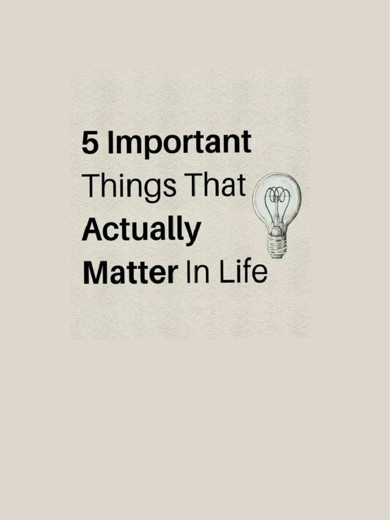 5 Important Things | PDF