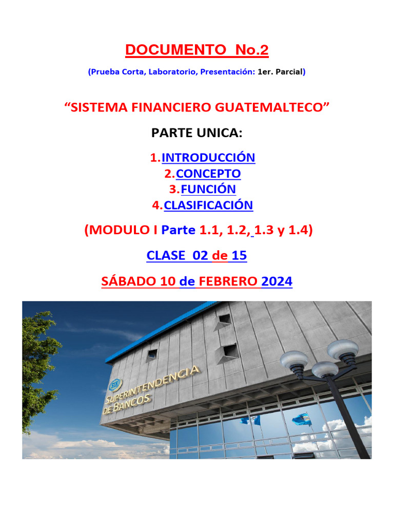 Clase 02 de 15 Docu No.2 - Sistema Financiero Guatemalteco | PDF | Bancos | Seguro