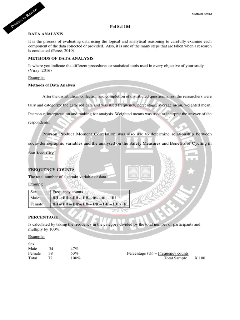 Midterm Pointers To Review PS104 | PDF | Mean | Statistics