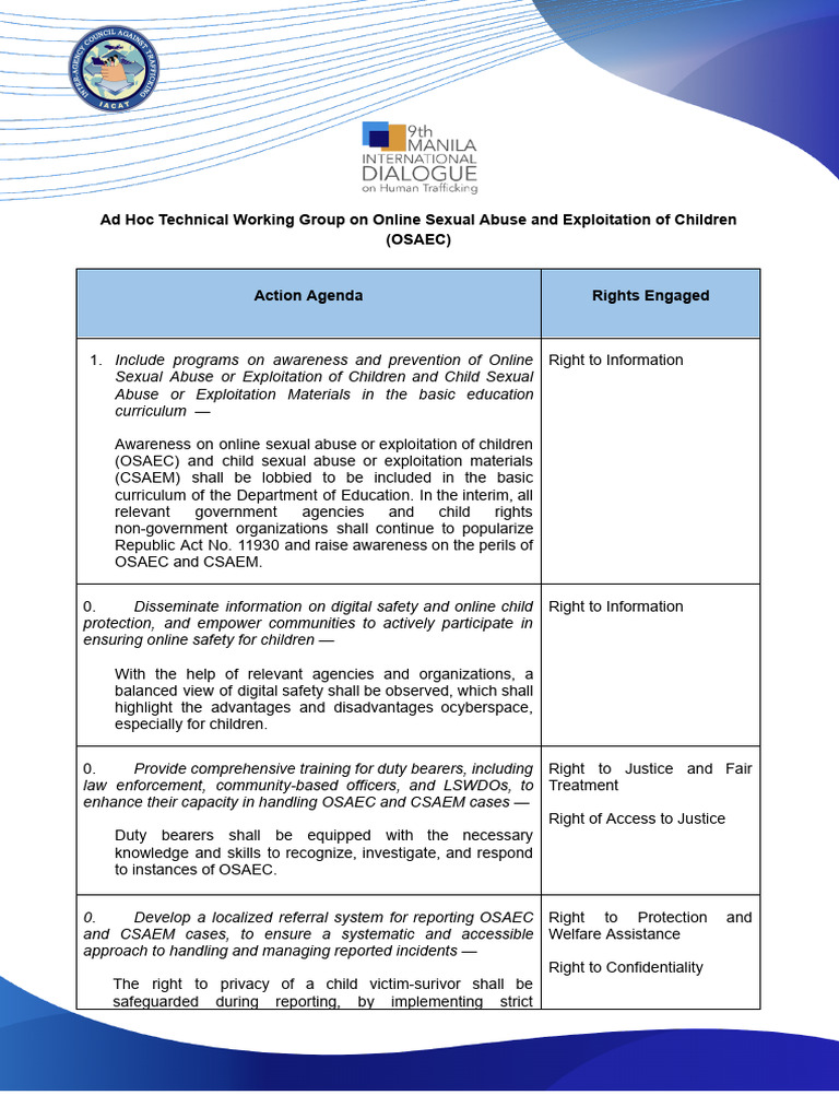 9 Rights TWG OSAEC | PDF | Social Psychology