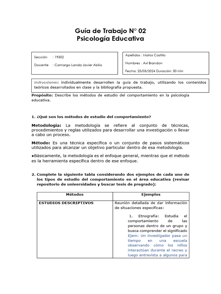 Guia 2 Eduvatica Terminado | PDF | Aprendizaje | Sicología