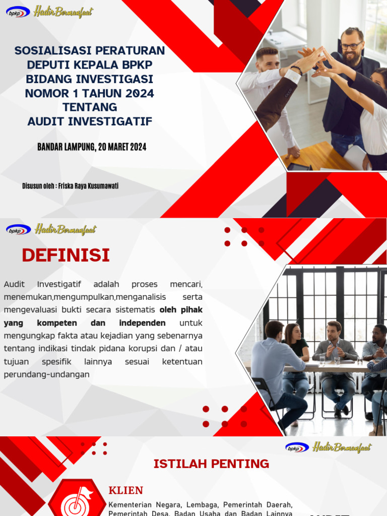 Panduan Audit Investigatif BPKP 2024 | PDF