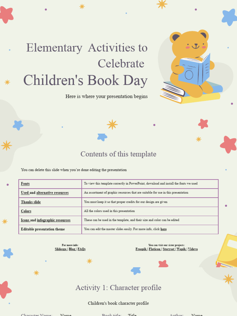 Elementary Activities To Celebrate Children's Book Day by Slidesgo ...