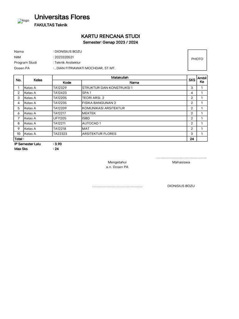 Cetak Rencana Studi - Portal Akademik | PDF