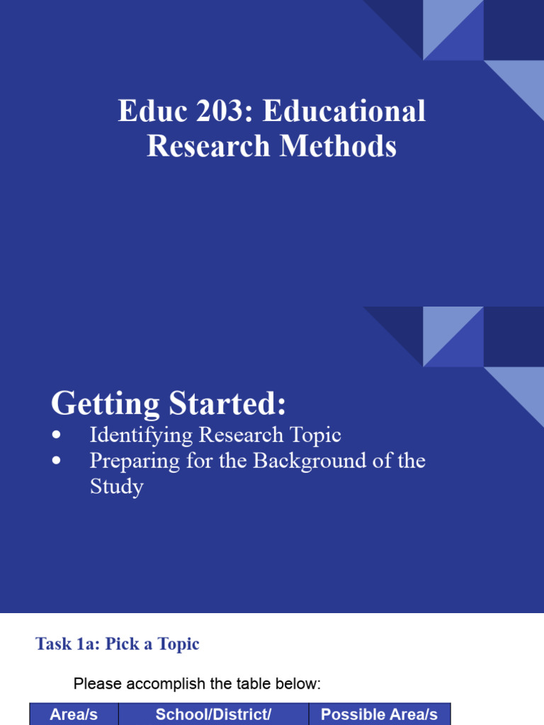 EDUC 203 Identifying Research Topic | PDF | Cognitive Science | Science