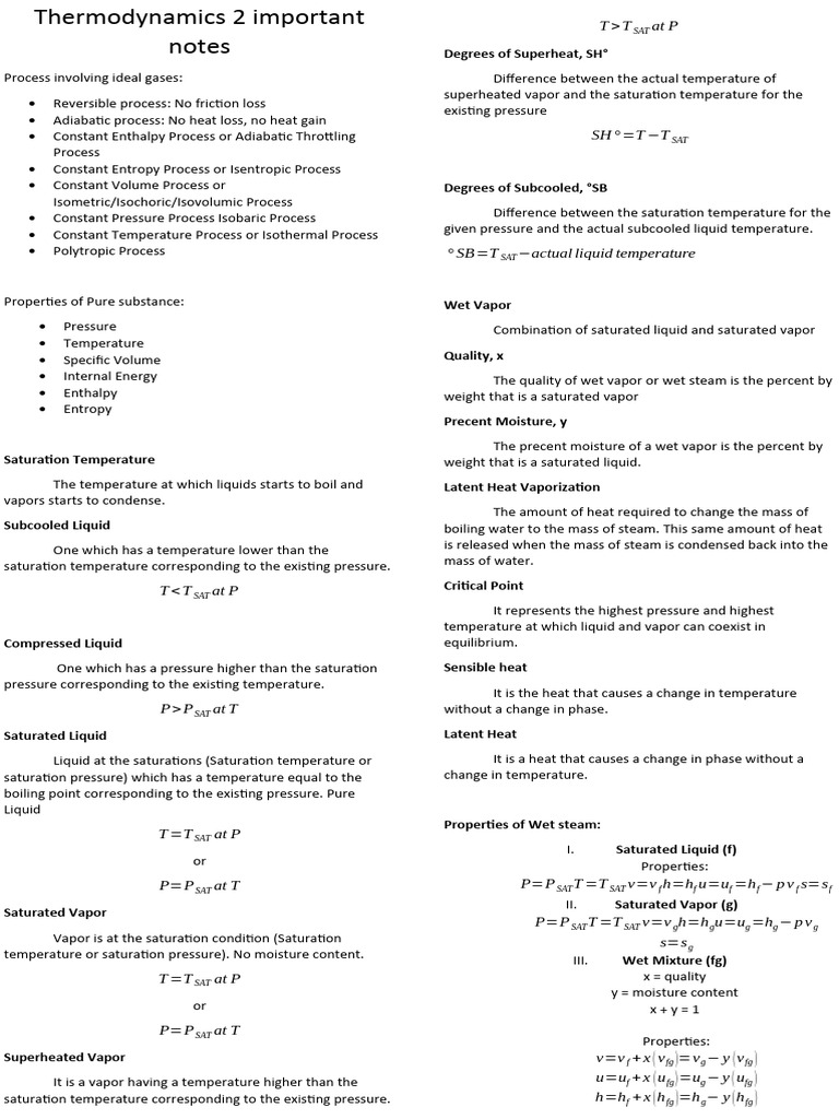 Thermo 2 Module 1 To 6 Reviewer | PDF | Enthalpy | Steam