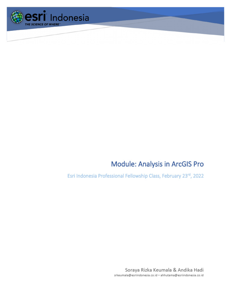 Modul Analysis - Esri Fellowship 2022 | PDF | Parameter (Computer Programming) | Arc Gis